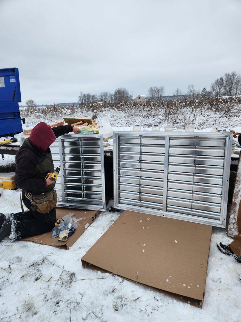 High Tunnel Build on a Snowy Day - Indiana Small Farms Conservation